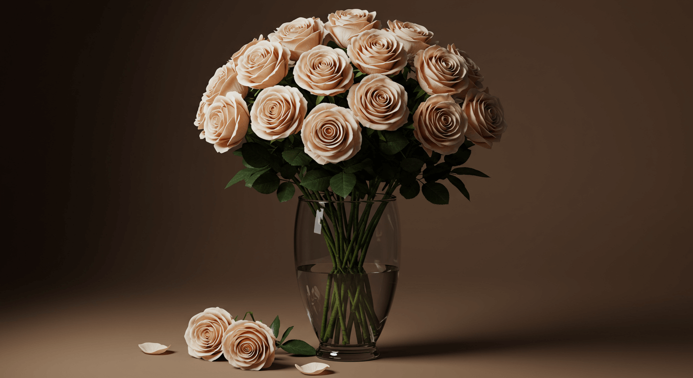 香檳花完全指南：Pantone色號12-0713至14-1118，5家推薦店家與3大保養秘訣 - 花禮誌